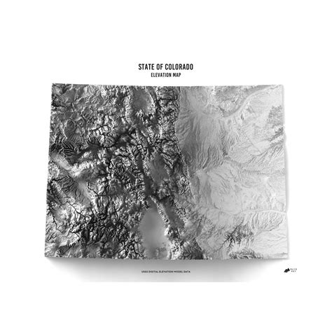 Colorado Elevation Map No Frame