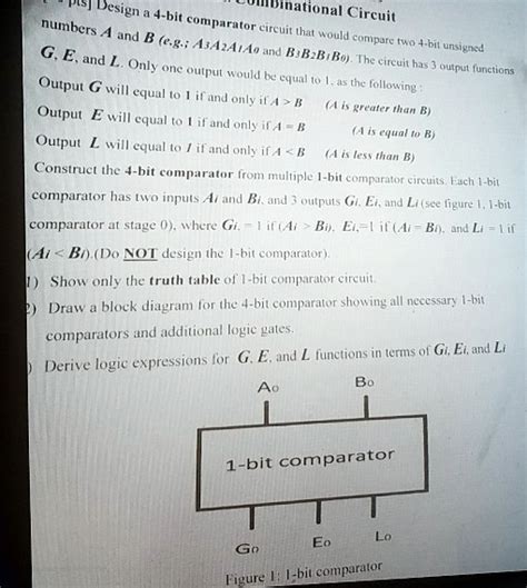 Design A 4 Bit Comparator Circuit That Would Compare Two 4 Bit Unsigned Numbers A And B Eg