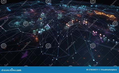 real time network traffic analysis by ai stock illustration