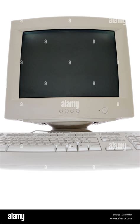 Computer Monitor And Keyboard Stock Photo Alamy
