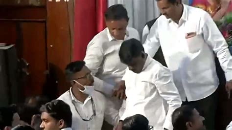 Bjp Mla Sunil Kamble Slaps Police Personnel In Presence Of Deputy Cm
