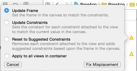 Ios Storyboard Missing Constraint Every Time Restart Xcode Stack