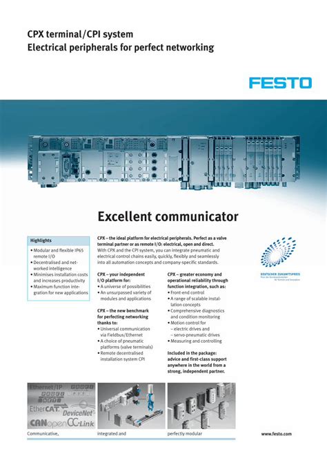 PDF Electrical Peripherals For Perfect Networking CPX Terminal CPI System Electrical