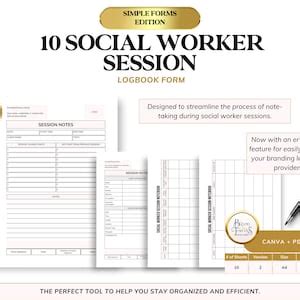Social Worker Session Notes Notebook Editable Template And Printable PDF For Therapy Sessions