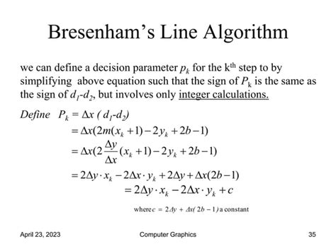 Lecture Line Scan Conversionppt Graphics Software Computer Software And Applications