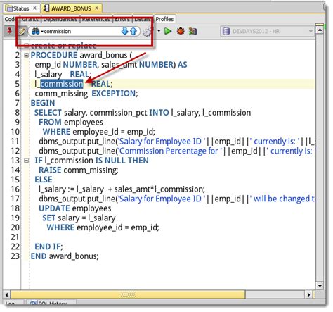 Sql Developer Incremental Find