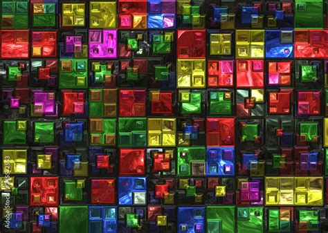 Colored Glass Bricks Wallpaper Stock Illustration Adobe Stock