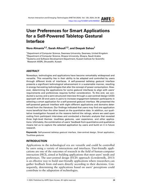 Pdf User Preferences For Smart Applications For A Self Powered