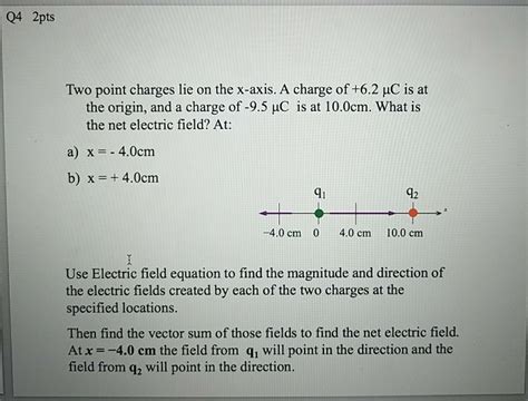 Solved Q Pts Two Point Charges Lie On The X Axis A Charge Chegg