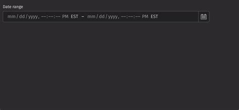 Date Range Picker Deephaven