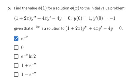 Solved 5 Find The Value Phi1 For A Solution