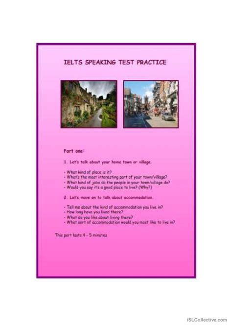 Ielts Speaking Test Example Question… English Esl Worksheets Pdf And Doc
