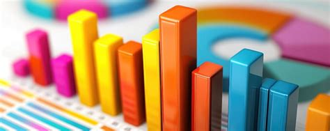 Closeup Of Colorful 3d Bar Graph With Various Charts And Data Visualizations Perfect For