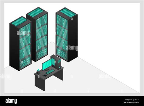 Web Hosting And Big Data Processing Server Room Rack Concept Of Data