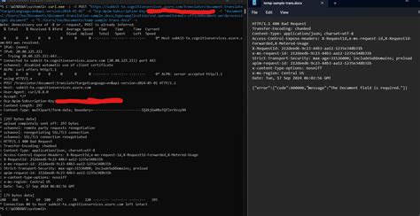 How Should My Request Look For Synchronous Document Translation Error