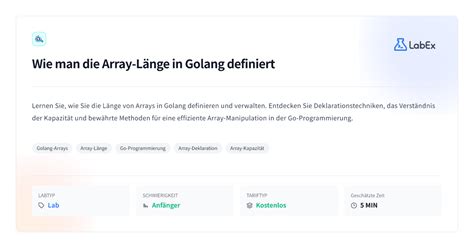Wie Man Die Array Länge In Golang Definiert Labex