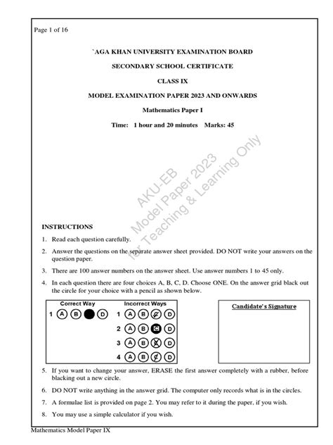 Mathematics Model Paper Ix Paper I Pdf Logarithm Factorization