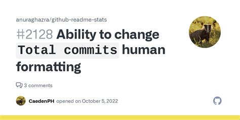 Ability To Change Total Commits Human Formatting Issue Anuraghazra Github Readme
