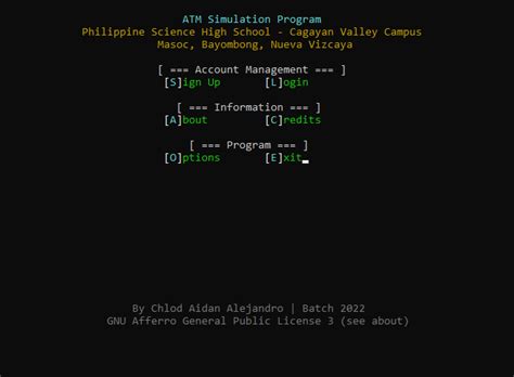 GitHub ChlodAlejandro ATM A C ATM Simulator That I Made During Grade
