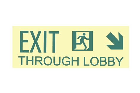 Exit Through Lobby Facing Right Directing Down To Right GBC Safety Glow