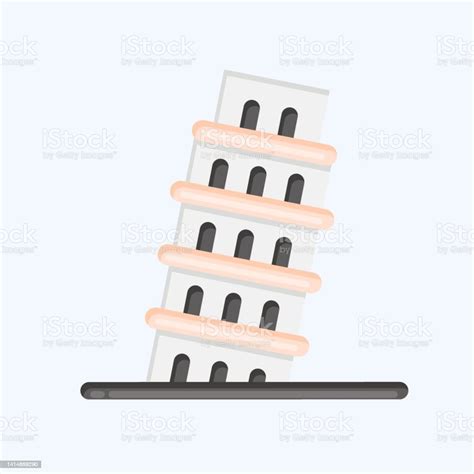 아이콘 피사 교육 기호에 적합합니다 플랫 스타일 편집 가능한 간단한 디자인 디자인 템플릿 벡터 간단한 그림 건설 산업에 대한