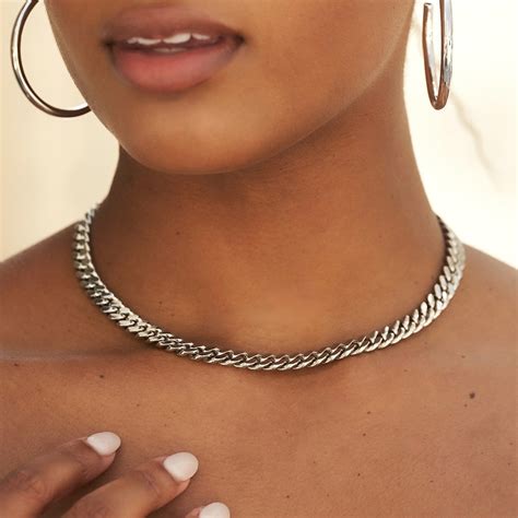 Miami Cuban Link Necklace In White Gold 8mm The Gld Shop
