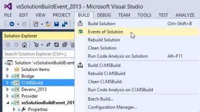 Visual Studio Solution Wide Pre Build Event Stack Overflow