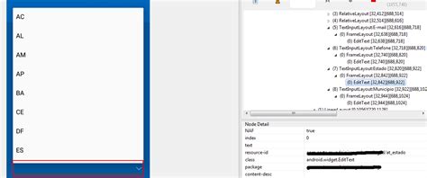 android uiautomator is unable to detect the drop down list stack