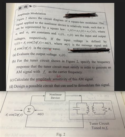 Solved Amplitude Modulation Figure Shows The Circuit Chegg