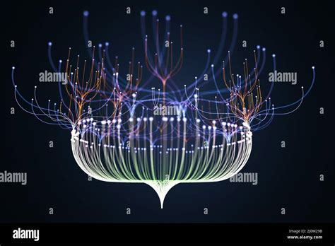 3d rendering big data visualization digital data threads plot network
