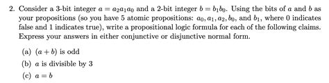 Solved A 2 Consider A 3 Bit Integer A A2ajao And A 2 Bit