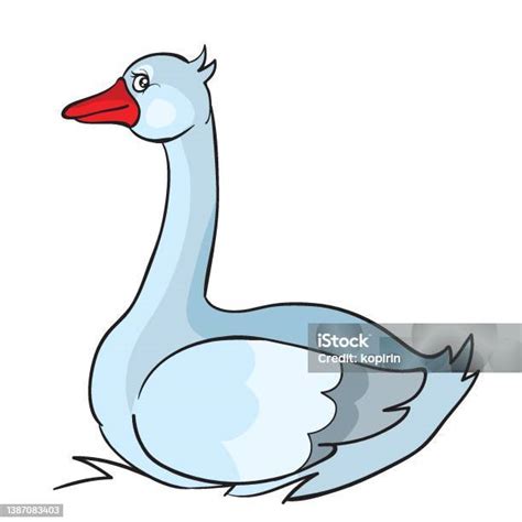 만화 일러스트레이션 거위는 흰색 배경 벡터에 조용히 고립 된 개체에 앉아 벡터 거위 고기에 대한 스톡 벡터 아트 및 기타 이미지 거위 고기 거위 새 고기 Istock
