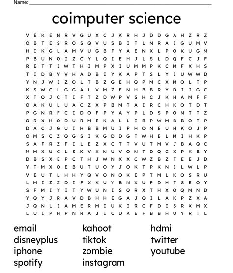 Coimputer Science Word Search Wordmint