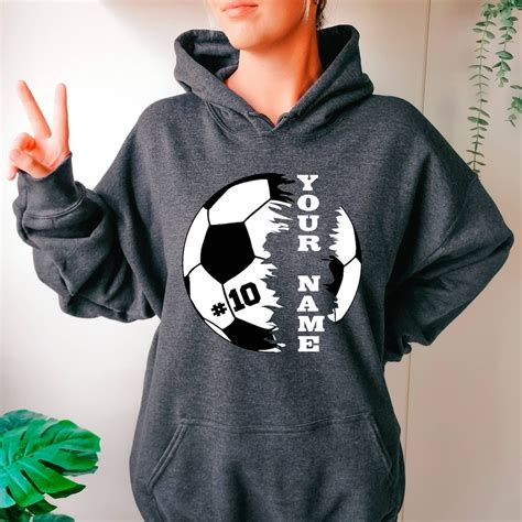 Personalized Soccer Player Hoodie Custom Soccer Ball Name Hoodie
