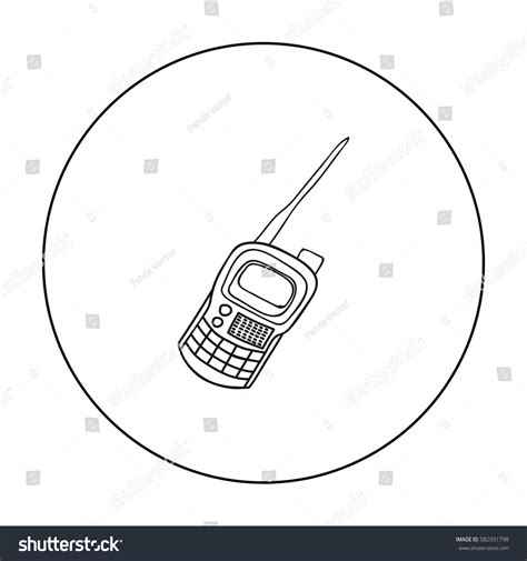 Handheld Transceiver Icon Outline Style Isolated Stock Vector Royalty Free 582931798