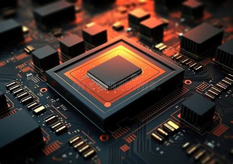 Advanced Technology Concept Visualization Circuit Board Cpu Processor Microchip Starting