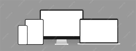 전자 장치 모형 세트 인포그래픽 또는 프레젠테이션 ui 디자인 인터페이스 벡터 그림을 위한 현실적인 컴퓨터 노트북 태블릿 및