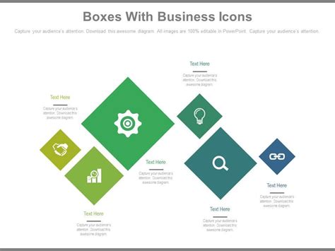 Six Boxes With Business Icons Powerpoint Slides PowerPoint Presentation Designs Slide PPT