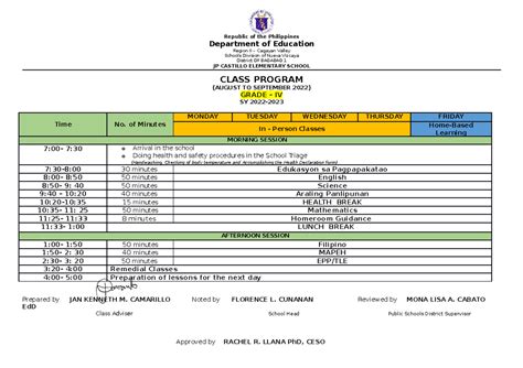 Grade 3 Class Program 2024 2024 Lucie Kimberlyn