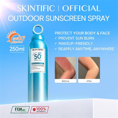 New Launch Skintific Outdoor Sunscreen Spray Spf 50 Pa Sunscreen