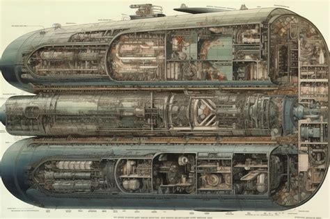 Premium Ai Image Cutaway Illustration Of A Submarine Exposing Its Inner Chambers And