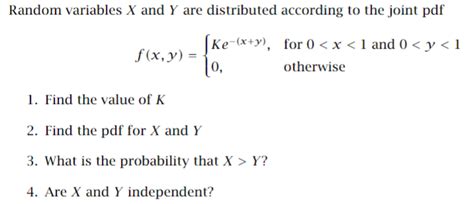 Solved Random Variables X And Y Are Distributed According To Chegg