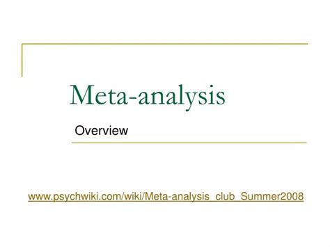 PPT Meta Analysis PowerPoint Presentation Free Download ID