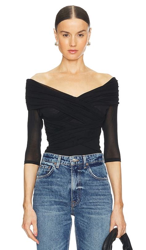 Diane Von Furstenberg Alex Top In Black Revolve