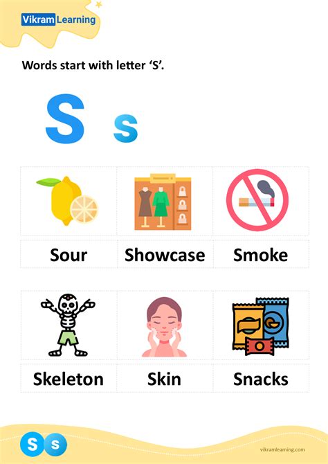 Download Words Start With Letter S Worksheets