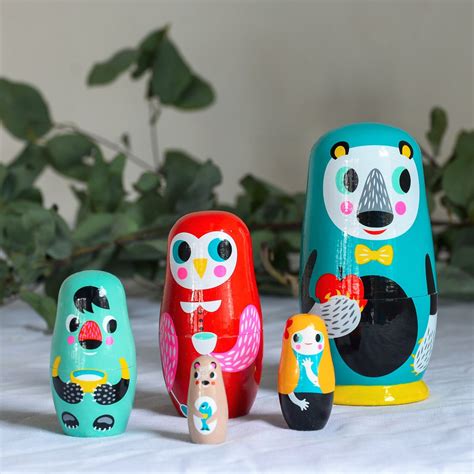 In The Woods 5 Piece Nesting Dolls Set Nesting Dolls Nesting Dolls Diy Doll Sets
