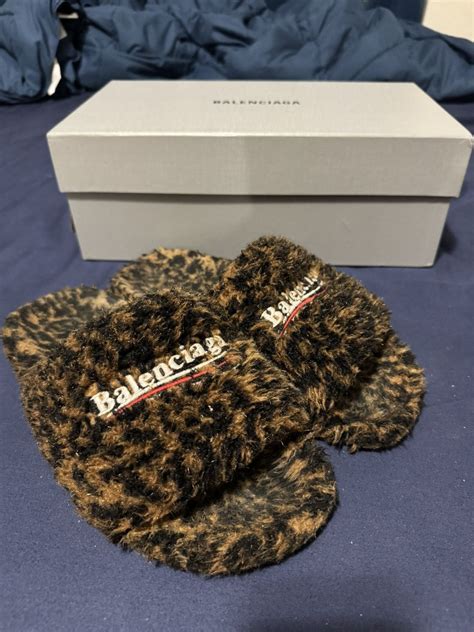 Balenciaga Balenciaga Leopardcheetah Fur Slides Grailed