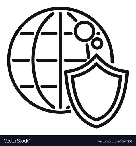 global secured data icon outline privacy vector image