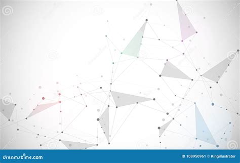 Abstract Connecting Dots And Lines Connection Science And Technology Background Vector