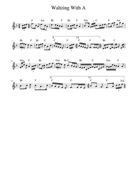 Waltzing With A Sheet Music For Piano Solo Easy